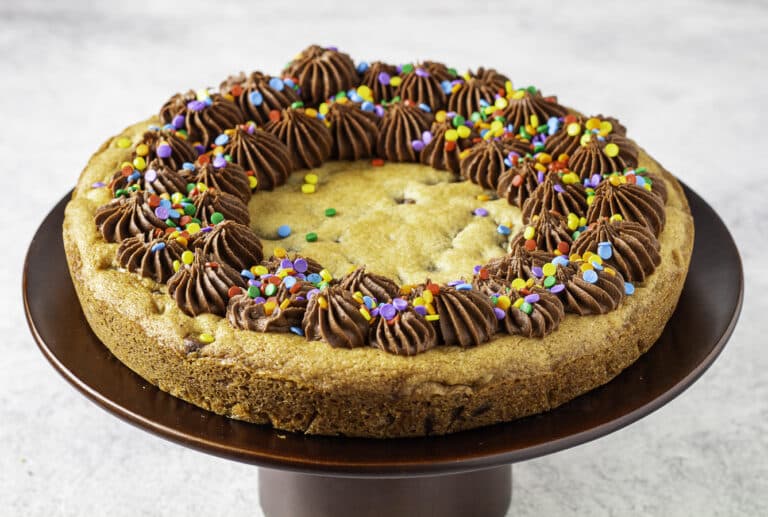 Simple Chocolate Chip Cookie Cake - Pear Tree Kitchen