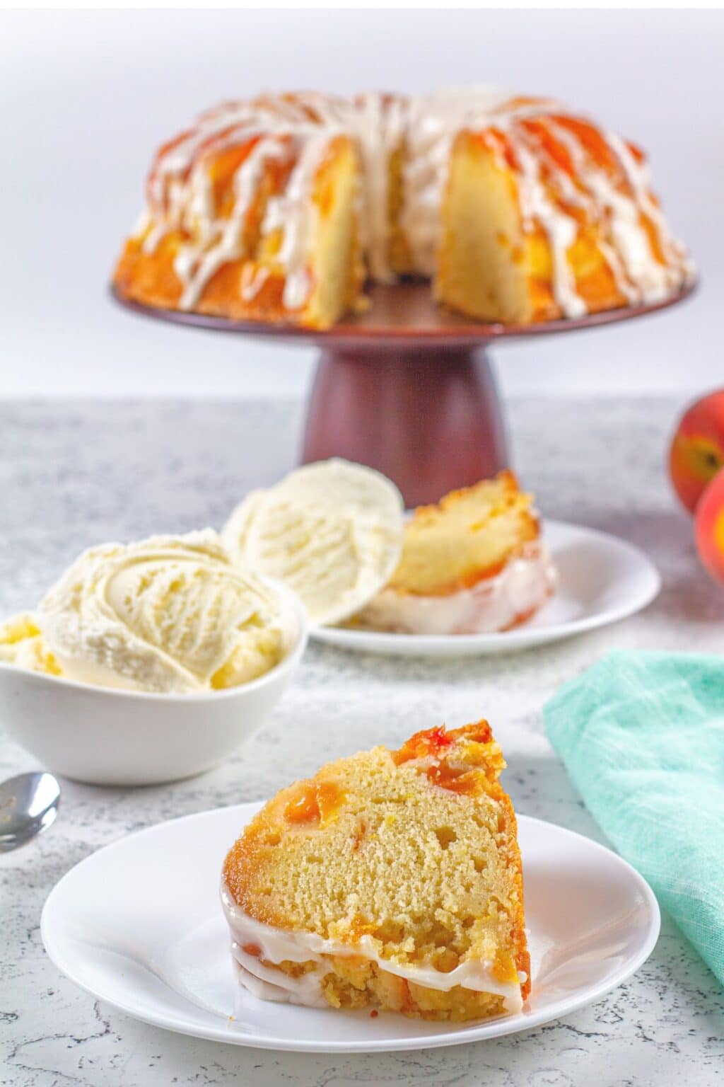 Peach Cobbler Pound Cake - Pear Tree Kitchen
